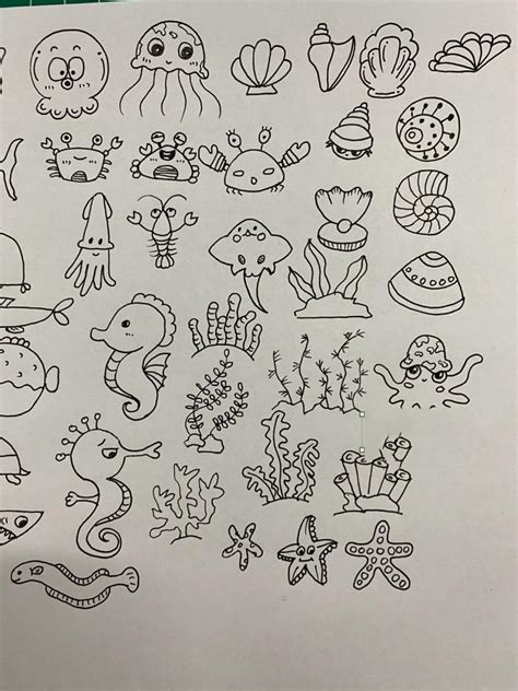 100种可爱简笔画海洋生物 100种可爱简笔画海洋生物图片 画趣文库（我爱生活）