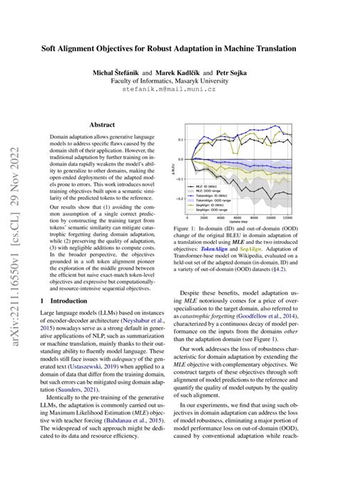 Soft Alignment Objectives For Robust Adaptation In Machine Translation