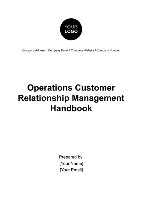 Free Operations Customer Relationship Management Handbook Template To
