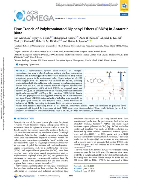 Pdf Time Trends Of Polybrominated Diphenyl Ethers Pbdes In