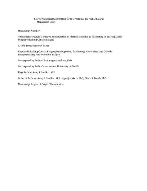 Pdf Ratcheting Based Microstructure Sensitive Modeling Of The Cyclic Hardening Response Of