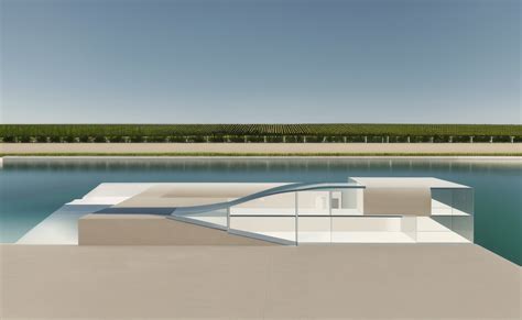 Neoclassical Exterior Shot Render A Modern Architectural Structure Winery With Smooth Curved L