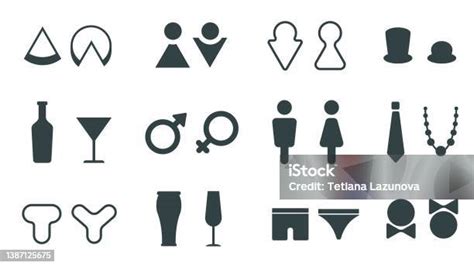 남자와 여자 화장실 또는 화장실 아이콘에 대한 재미있는 화장실 표지판 카페 또는 레스토랑 벡터 세트에 대한 남성 및 여성 욕실 문 성별 그림 0명에 대한 스톡 벡터 아트 및