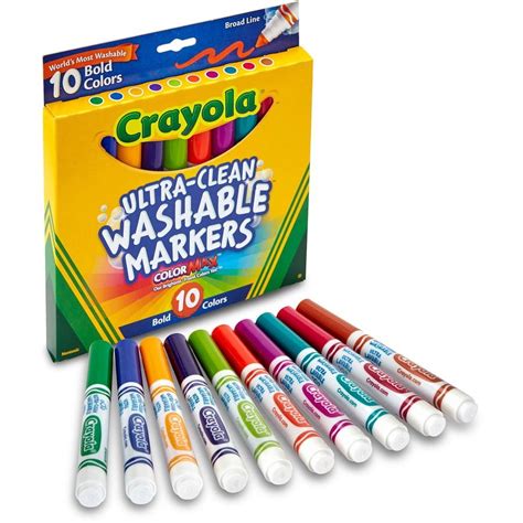 Crayola Tropical Colors Pack Washable Markers Broad Marker Point