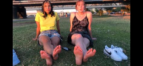 Friends Show Off Feet In The Park By Notme1992 On Deviantart