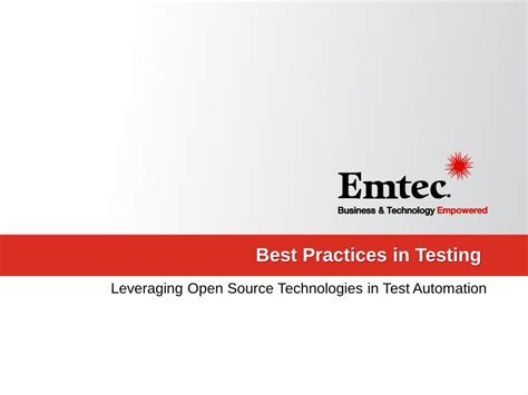 PDF Best Practices In Testing CQAA Best Practices In Building A Test Automation Framework
