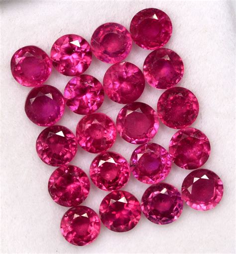 4 Mm Natural Ruby Round Cut Lot 20 Pcs 7 36 Cts Calibrated Etsy