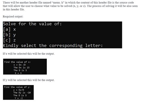 Solved Make A C Program That Performs The Required Output