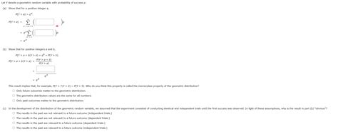 Solved Let Y Denote A Geometric Random Variable With Chegg