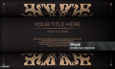 빈티지 패턴초대 카드 디자인 고급스러운 장식과 디자인에 대한 장소와 검은 선물 배너 템플릿 0명에 대한 스톡 벡터 아트 및 기타 이미지 Istock