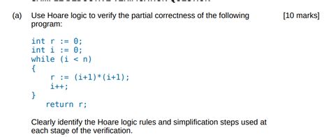 solved a use hoare logic to verify the partial correctness