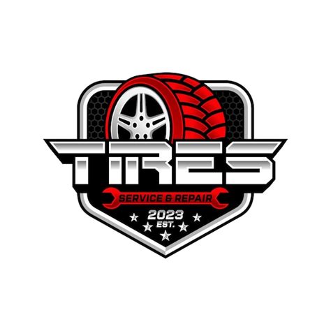 타이어 로고 디자인 서식 파일 실루엣 휠 벡터 일러스트 레이 션 프리미엄 벡터