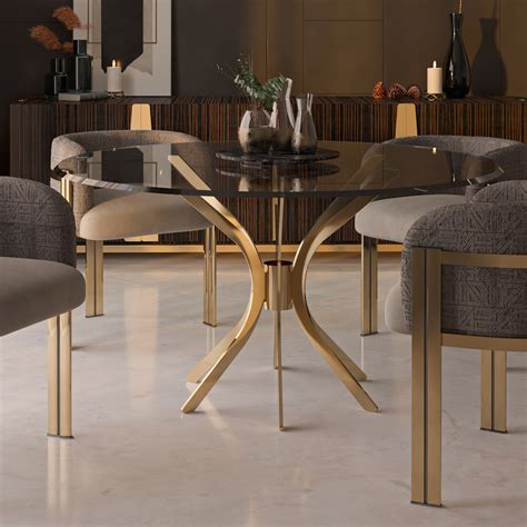Modern Round Glass Dining Set Juliettes Interiors