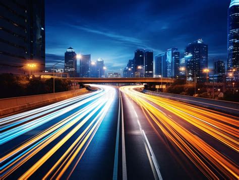 Modern Means Of Transport Of The Future Night Life Smart Futuristic