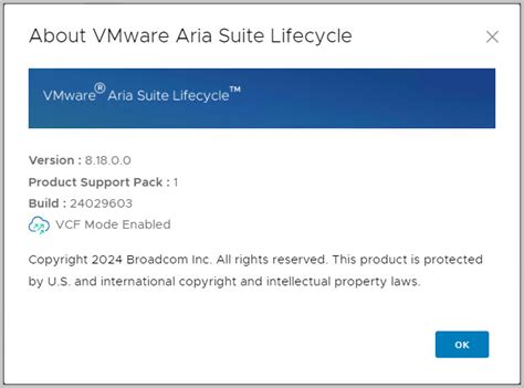 Aria Suite Lifecycle No Upgrade Available