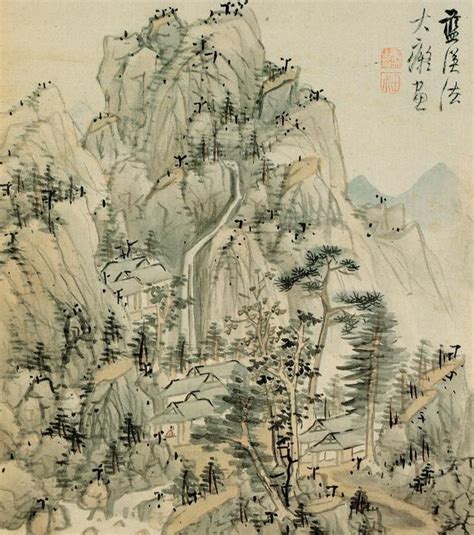 明蓝瑛仿古山水册欣赏 书画艺术家大数据 艺盘