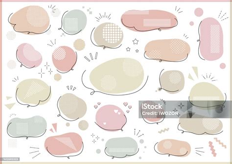 손으로 그린 풍선 세트 음성 거품 음성 거품 불기 가을에 대한 스톡 벡터 아트 및 기타 이미지 가을 개체 그룹 구름 Istock