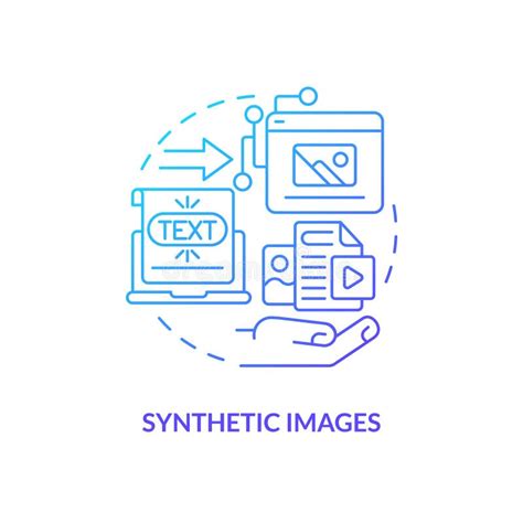 synthetic images blue gradient concept icon stock vector illustration