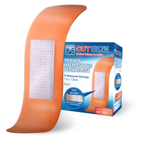 Haemostatic Fabric Plasters To Help Stop Bleeding Fast Pack Of 10