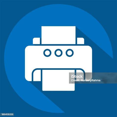 아이콘 프린터 컴퓨터 기호와 관련이 있습니다 긴 그림자 스타일 심플한 디자인 편집 가능 간단한 일러스트레이션 0명에 대한 스톡 벡터 아트 및 기타 이미지 Istock