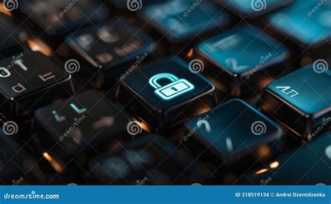 An Icon Representing The Closed Lock On A Keyboard With The Concept Of Network Security Virus