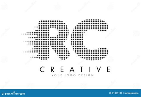 RC R C Letter Logo With Black Dots And Trails Stock Vector Illustration Of Concept Icon