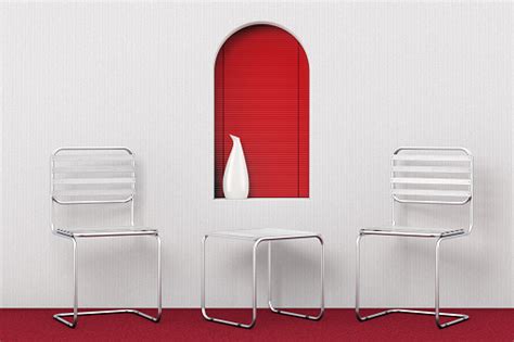 빨간 창 앞에 나무 판자가있는 현대 금속 의자 및 테이블 세트 3d 렌더링 0명에 대한 스톡 사진 및 기타 이미지 0명 가구 가정 주방 Istock