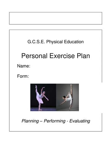 Gcse Pe Pep Personal Exercise Program Template Example Dance