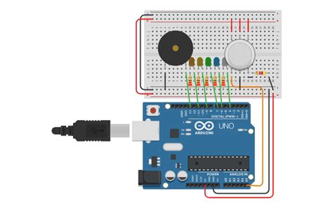 Circuit Design Sensor De Alcohol Tinkercad