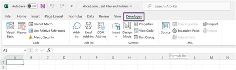 How To Add The Developer Tab To Excel Ribbon Xl N Cad