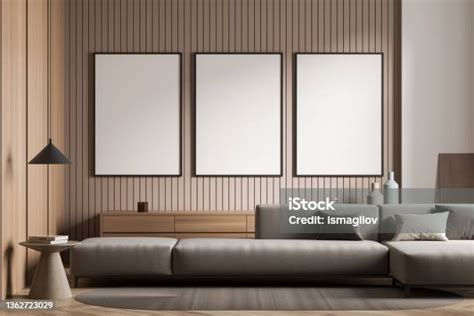 소파와 커피 테이블 모형 포스터가있는 가벼운 객실 인테리어 0명에 대한 스톡 사진 및 기타 이미지 0명 3차원 형태 가구 Istock
