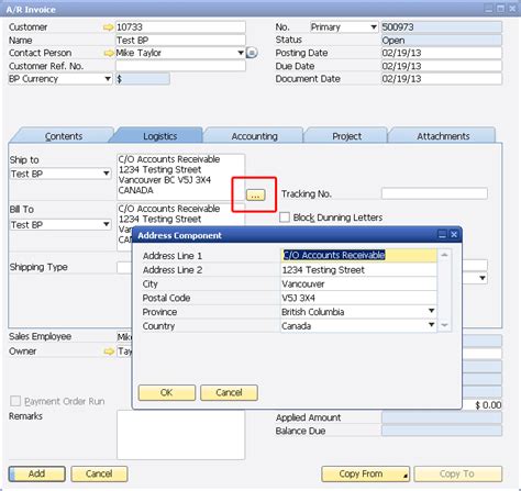 SAPÂ Business One Crystal Reports Address Fix BATTLESHIP COBRA