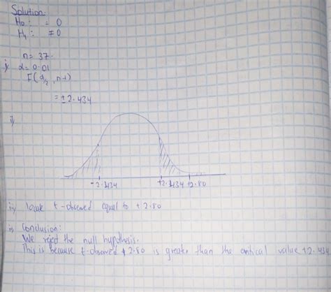 [solved] For A Dependent Means T Test H0 0 And H1 ≠ 0 With