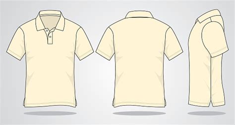 เสื้อโปโลเปล่าสําหรับแม่แบบ ภาพประกอบสต็อก ดาวน์โหลดรูปภาพตอนนี้ สีครีม โปโล กลับ ส่วน