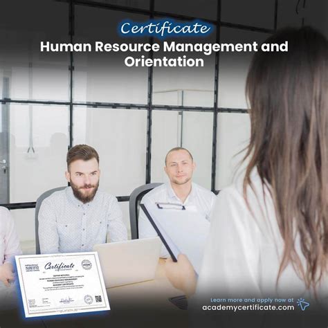 Human Resource Management And Orientation Certificate Academy Certificate
