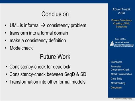Ppt Protocol Consistency Checking Of Uml Statecharts Powerpoint