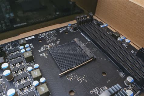The Black Computer Motherboard Is In The Package Stock Image Image Of