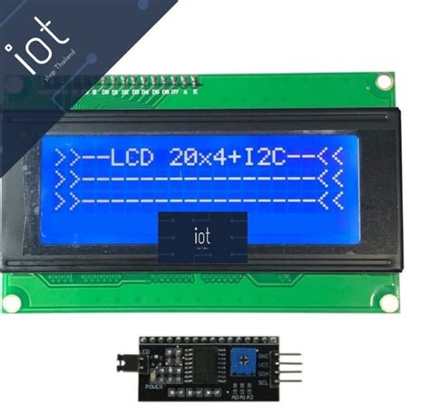 20x4 Lcd I2c Interface With Backlight Blue Screen พร้อมบัดกรี Th