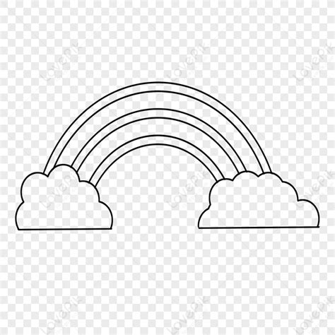 무지개 일러스트 클립 아트 흑백 선 그리기흑백 소재만화구름 Png 일러스트 무료 다운로드 Lovepik