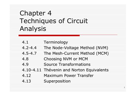 chapter 4 techniques of circuit analysis