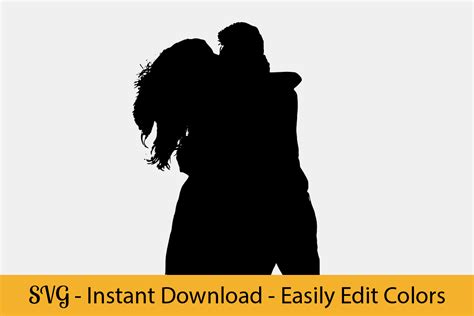 Couple Hugging Silhouette Svg Graphic By Template Inspired · Creative