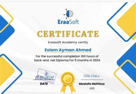 i m thrilled to announce that i ve successfully completed the backend diploma from eraasoft