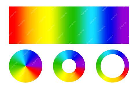 Premium Vector Color Gradient Set Rainbow Spectrum Bar And Circular Gradients Vector Color