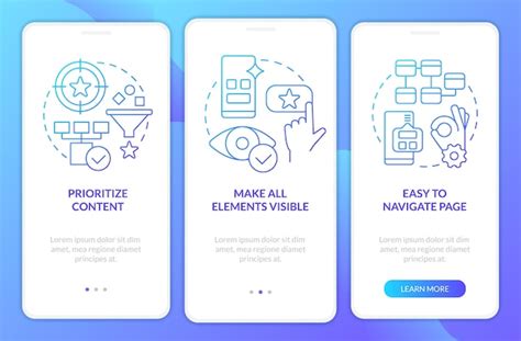 Premium Vector Mobile Design Recommendations Blue Gradient Onboarding