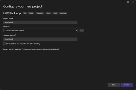 瞭解如何使用 XAML 和 NET 9 建立 Hello World UWP 應用程式 UWP applications
