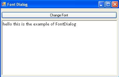 How To Use Font Dialog In VB Net On Runtime