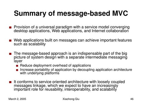 ppt message based mvc architecture for distributed and desktop