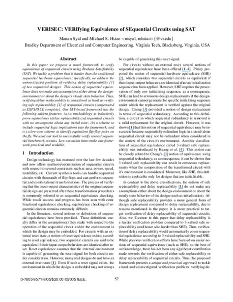 pdf verisec verifying equivalence of sequential circuits using sat