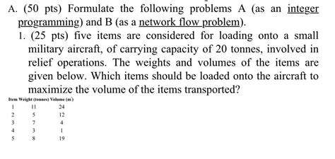 a 50 pts formulate the following problems a as an