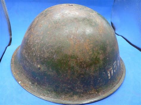 Original Ww2 British Canadian Army Mk3 High Rivet Turtle Army Helmet